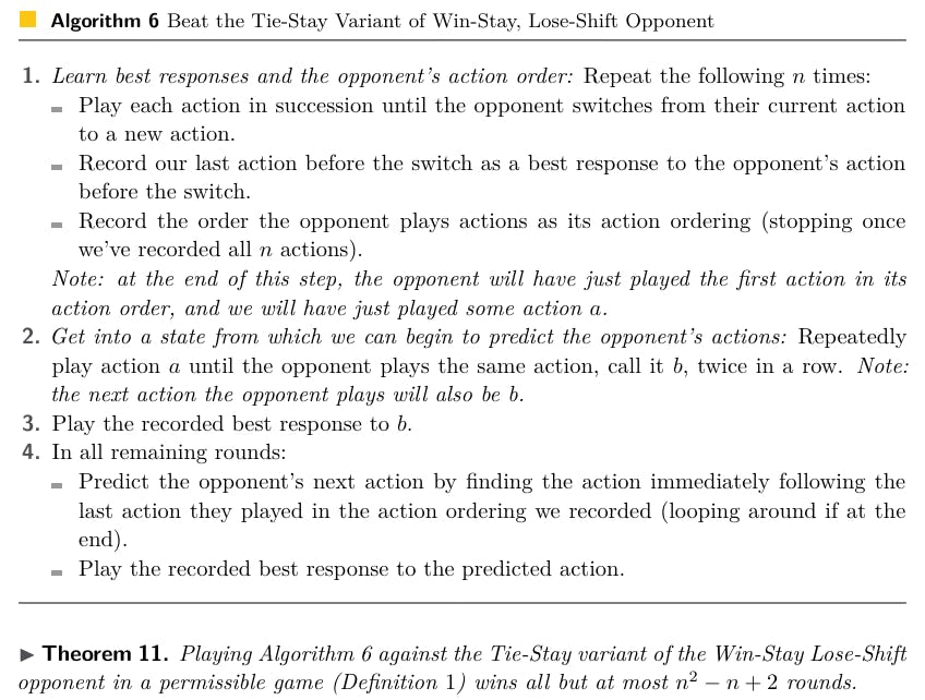 Techniques to Beat the Tie-Stay Variant of Win-Stay, Lose-Shift