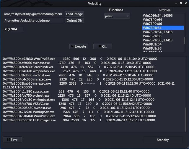 Volatility GUI - GUI For Volatility Forensics Tool