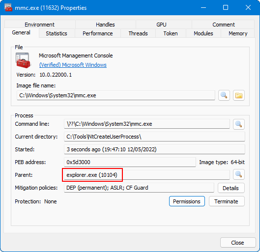 PPID Spoofing & BlockDLLs with NtCreateUserProcess