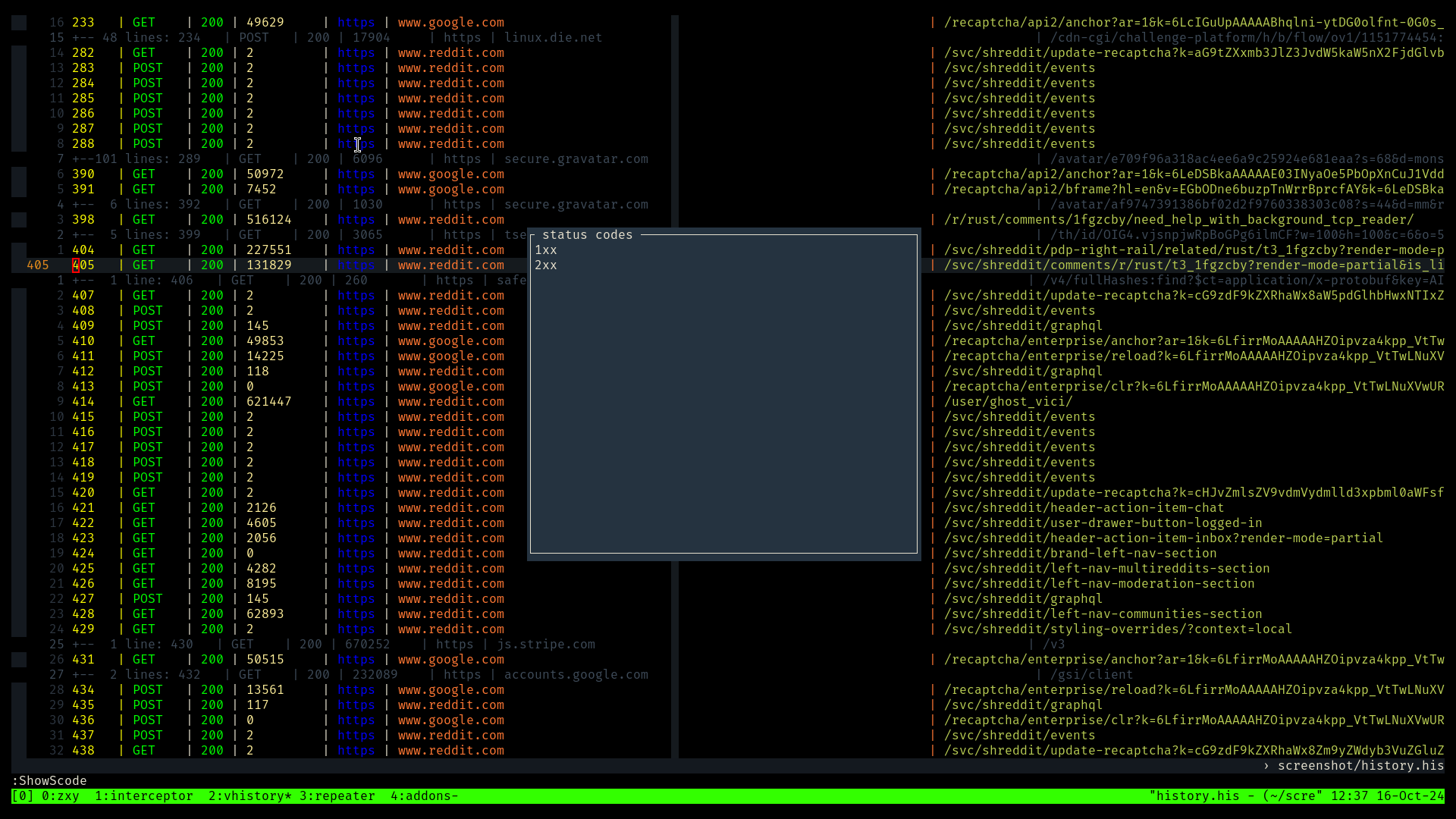 Announcing zxc: A Terminal based Intercepting Proxy ( burpsuite ...